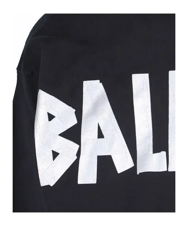 Balenciaga Vintage Effect Logo Hoodie