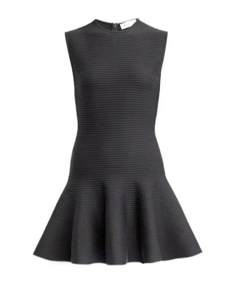 Alaïa Sleeveless Ribbed Knit Skater Dress