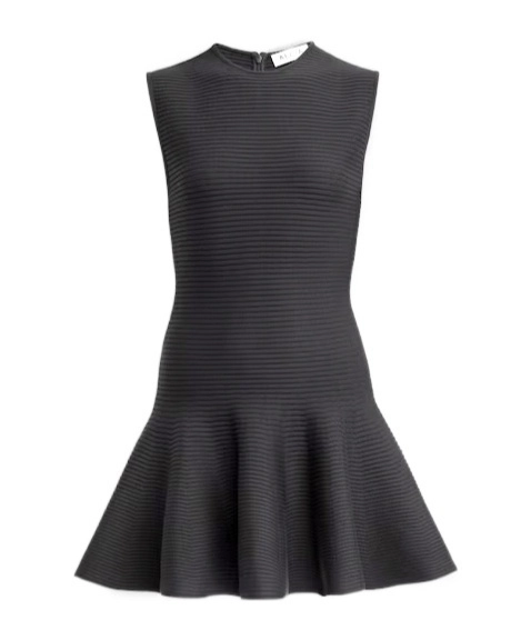 Alaïa Sleeveless Ribbed Knit Skater Dress