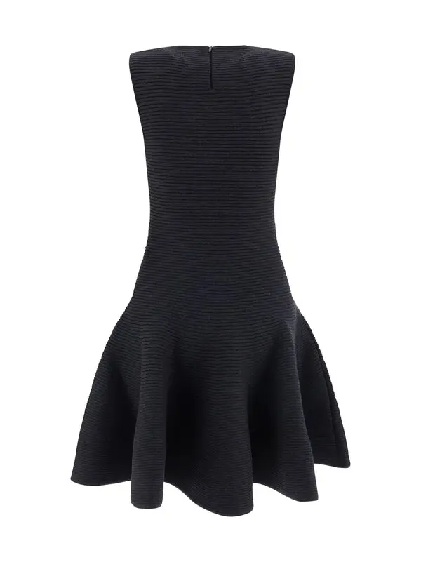 Alaïa Sleeveless Ribbed Knit Skater Dress