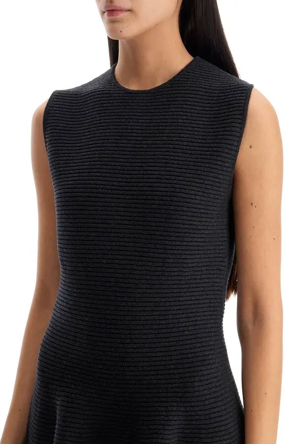 Alaïa Sleeveless Ribbed Knit Skater Dress