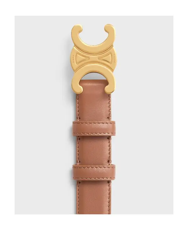 Celine Triomphe Belt 25mm In Taurillon Leather - Brown