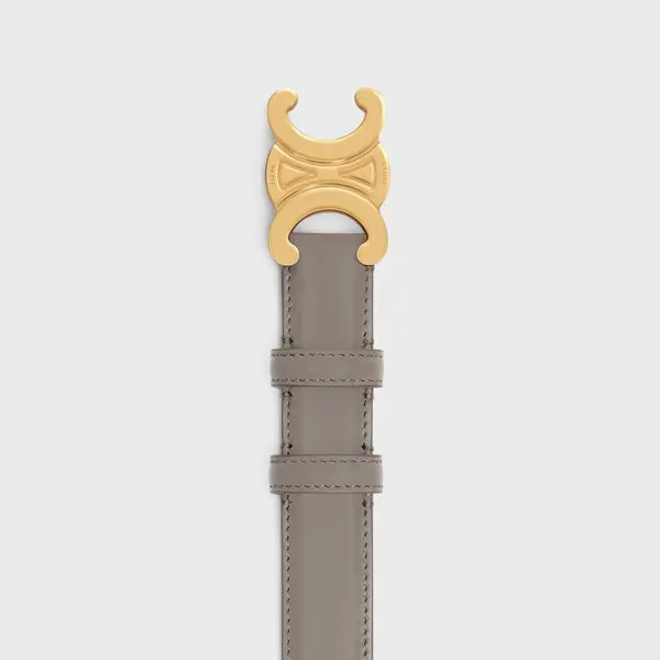 Celine Triomphe Belt 25mm In Taurillon Leather - Gray