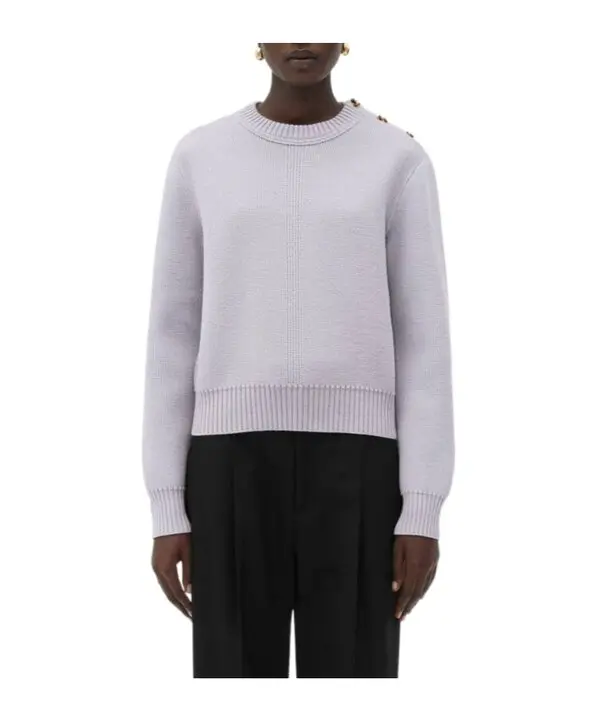 Bottega Veneta Wool Sweater With Metal Knot Buttons - Gray