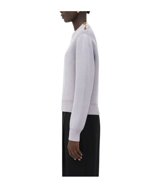 Bottega Veneta Wool Sweater With Metal Knot Buttons - Gray