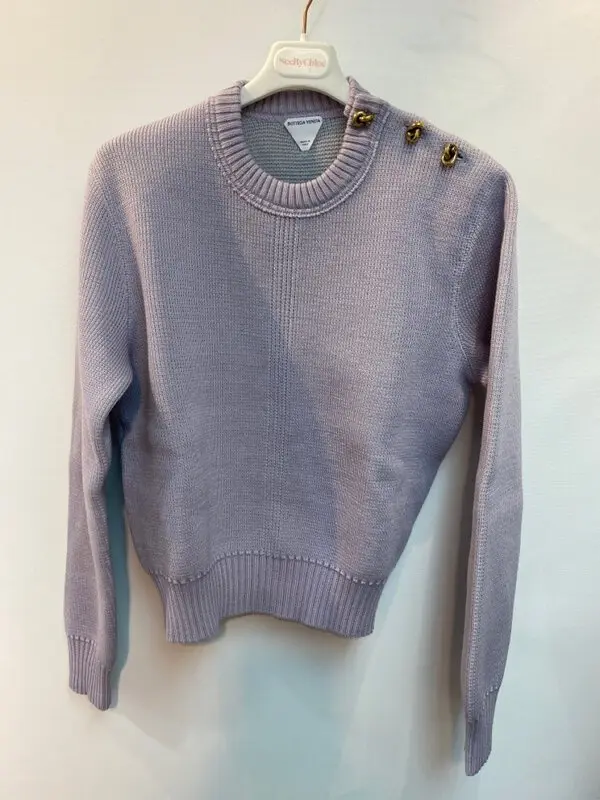 Bottega Veneta Wool Sweater With Metal Knot Buttons - Gray