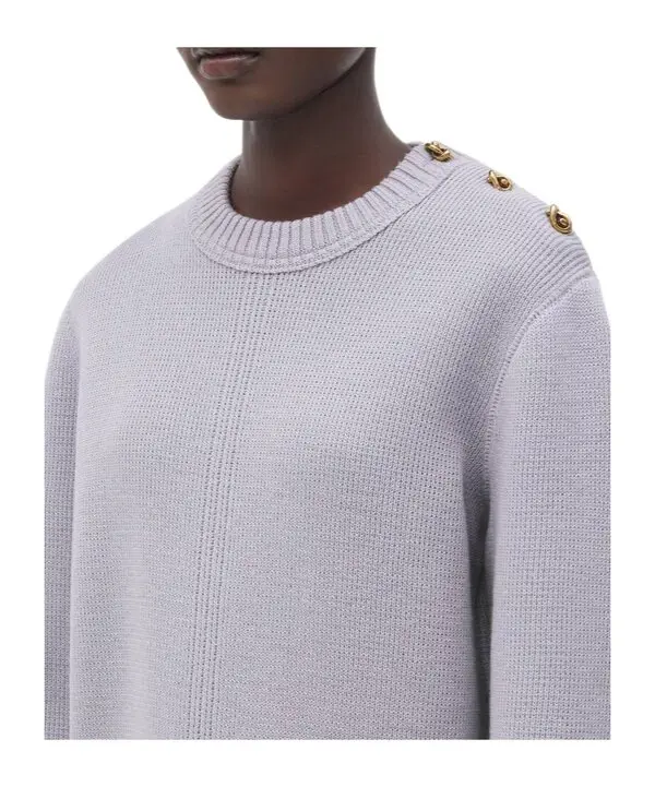 Bottega Veneta Wool Sweater With Metal Knot Buttons - Gray