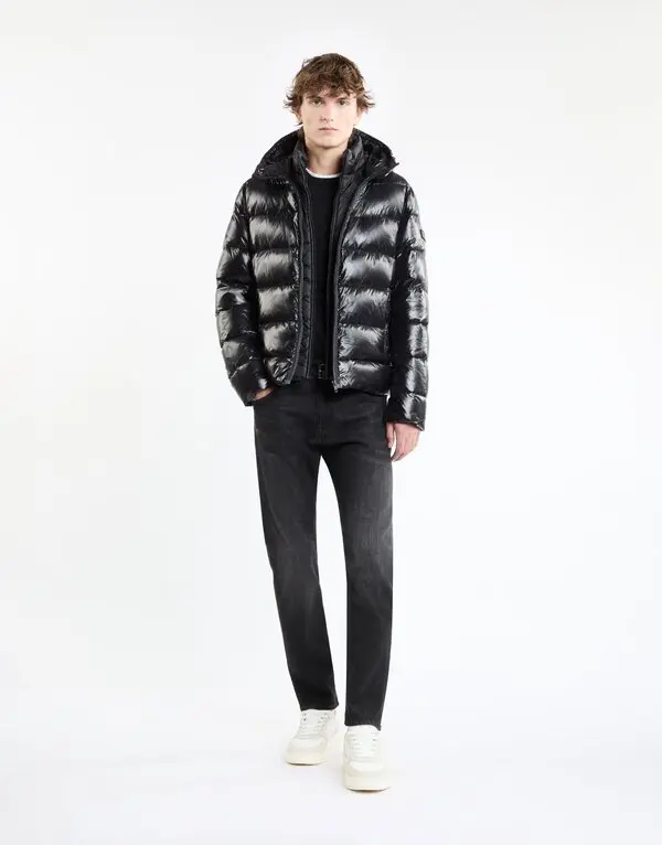 FAY Water Repellent Hooded Down Jacket - Black