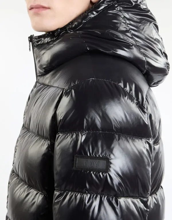 FAY Water Repellent Hooded Down Jacket - Black