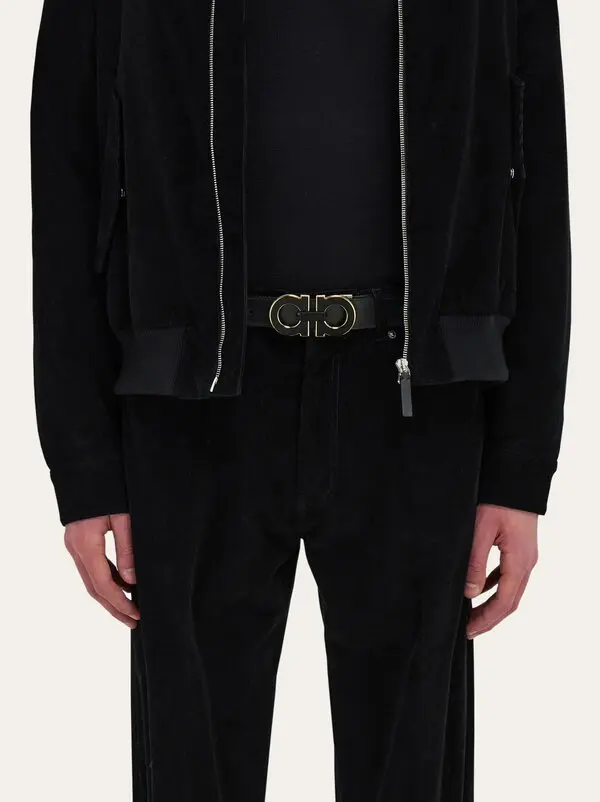 FERRAGAMO Gancini Leather Belt - Black