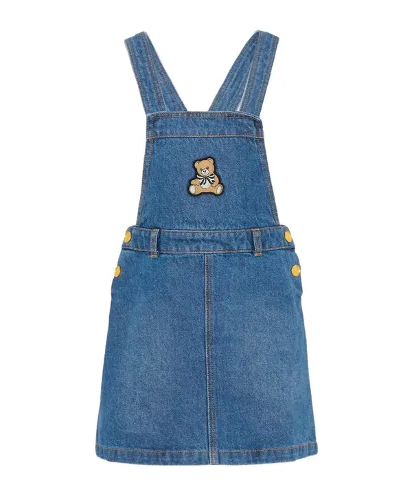 Moschino Teddy Embroidered Dungaree - Blue