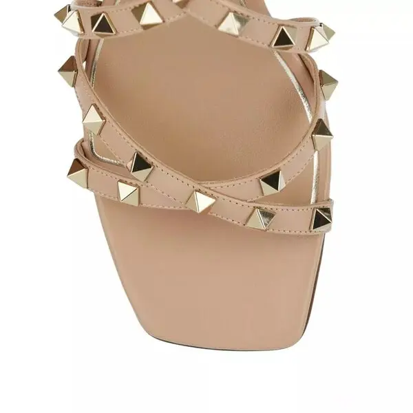 Valentino Garavani Open-toe High-heeled Sandals With Platinum Rockstuds