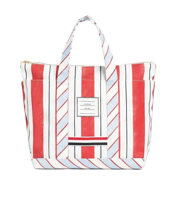 Thom Browne Striped Tote Bag - Red