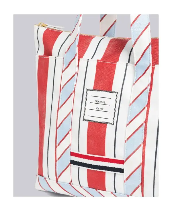 Thom Browne Striped Tote Bag - Red