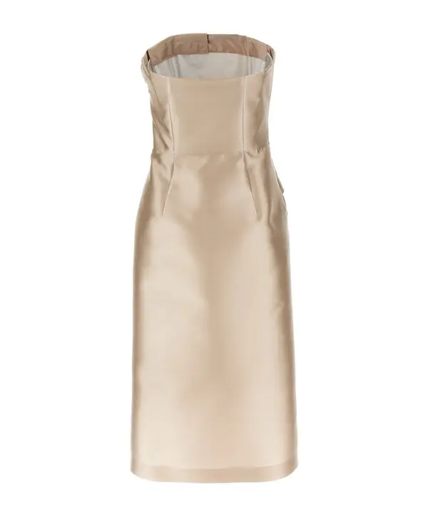 Alberta Ferretti Mikado Cocktail Longuette Dress