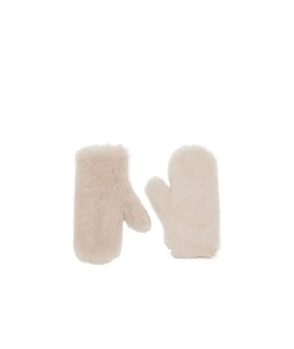 Max Mara Ombrato Teddy Mittens - Beige