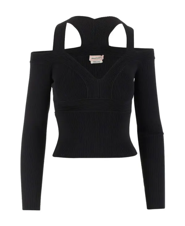 Alexander McQueen Cut-out Detailed Long Sleeve Top