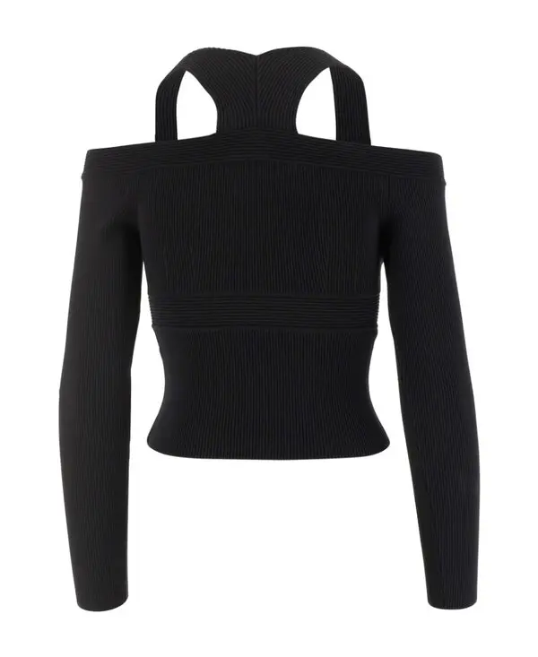 Alexander McQueen Cut-out Detailed Long Sleeve Top