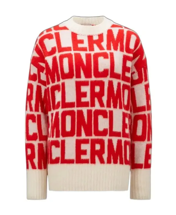 Moncler All-over Logo Intarsia Knit Sweater