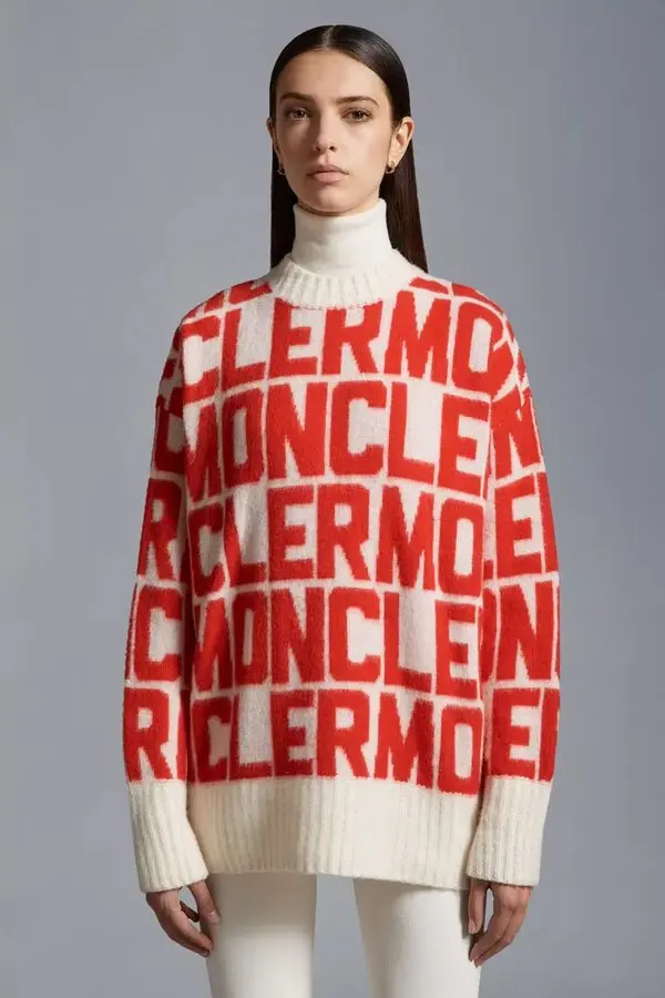 Moncler All-over Logo Intarsia Knit Sweater