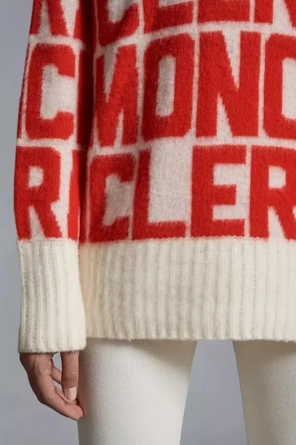 Moncler All-over Logo Intarsia Knit Sweater