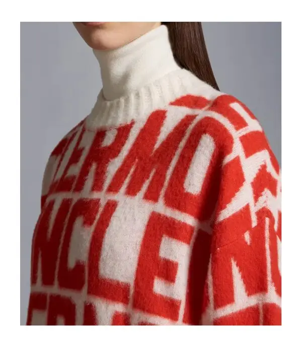 Moncler All-over Logo Intarsia Knit Sweater