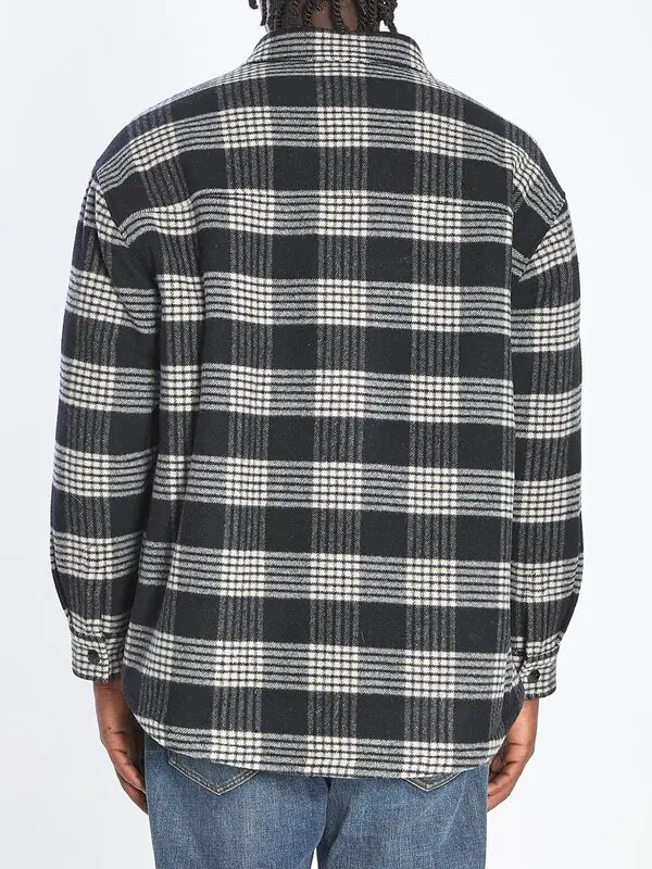 Celine Quilted Overshirt In Checked Wool