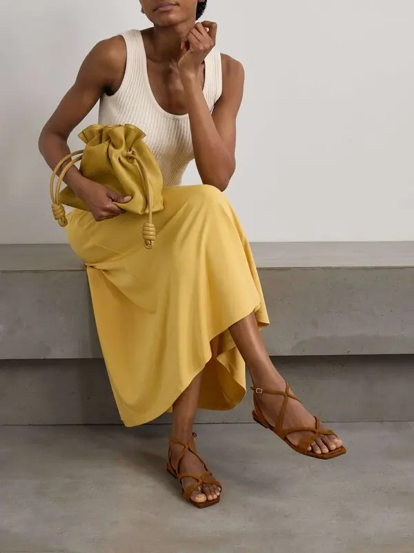 JIMMY CHOO Ayla Flat Sandals With Buckled Ankle Strap - Brown