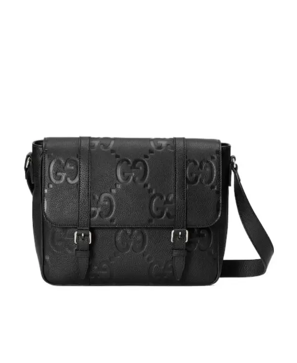 Gucci Jumbo Gg Messenger Bag - Black