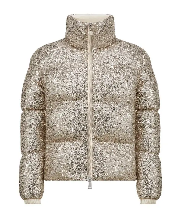 Moncler Sequined Zip-up Puffer Jacket