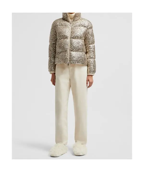Moncler Sequined Zip-up Puffer Jacket