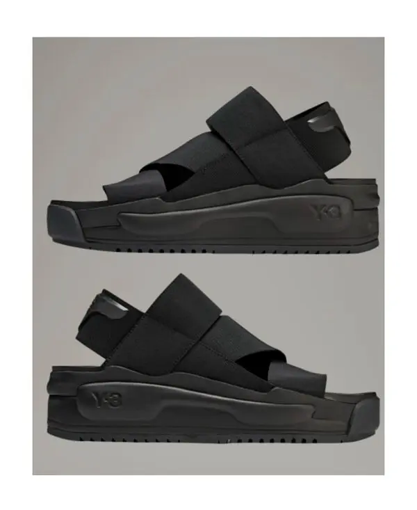 Y3 Logo Embossed Open-toe Sandals With Thick Sole