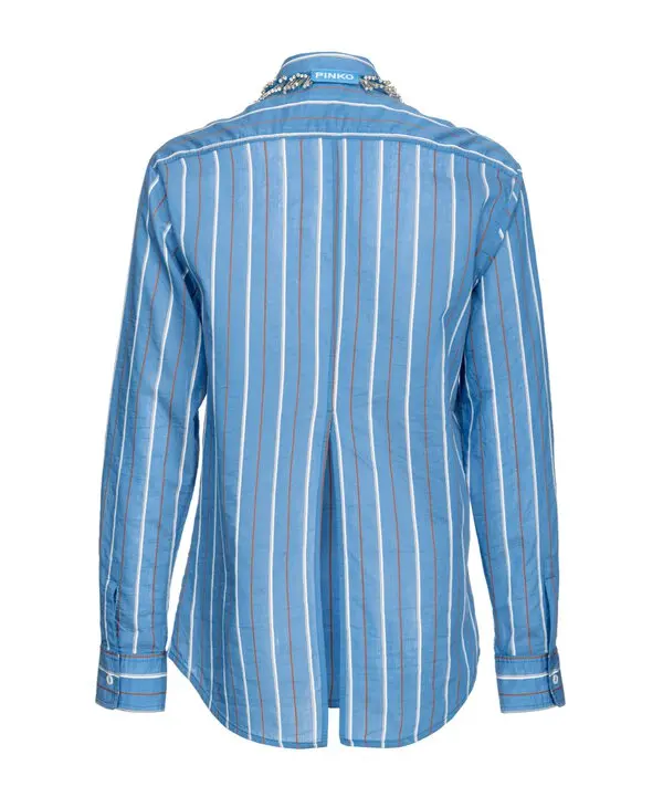 Pinko Striped Shirt With Embellished Collar