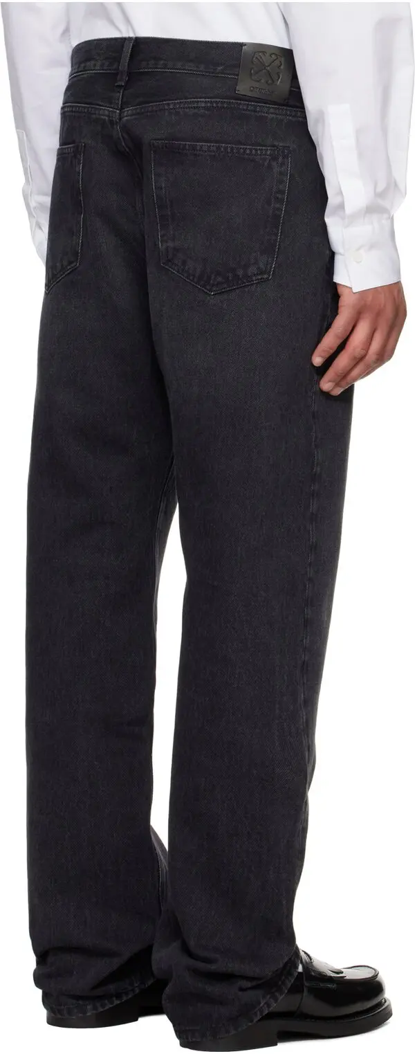 Off-White Logo Patch Straight Leg Jeans