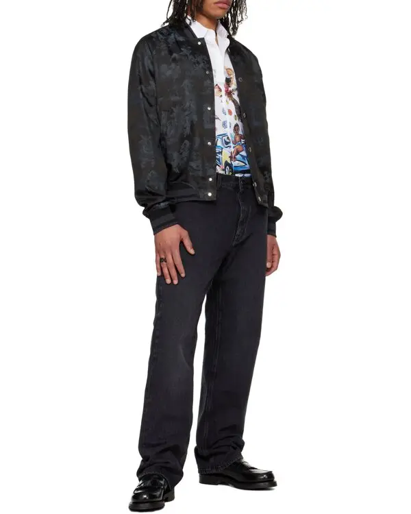 Off-White Logo Patch Straight Leg Jeans