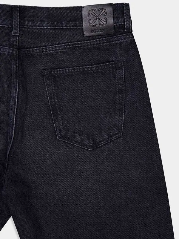Off-White Logo Patch Straight Leg Jeans
