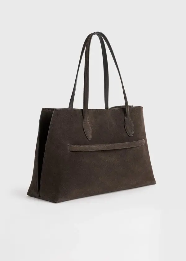 TOTEME Logo Embossed Lounge Tote Bag - Brown