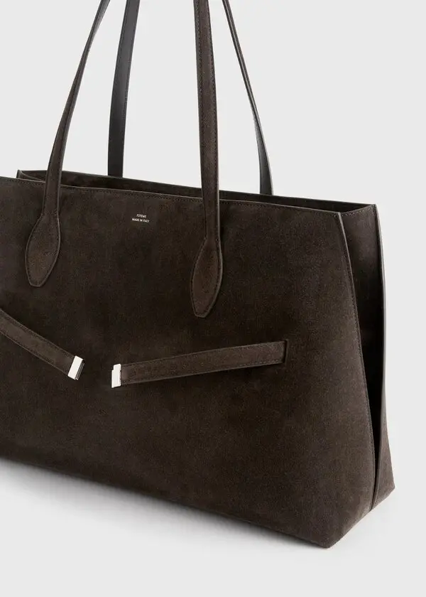 TOTEME Logo Embossed Lounge Tote Bag - Brown