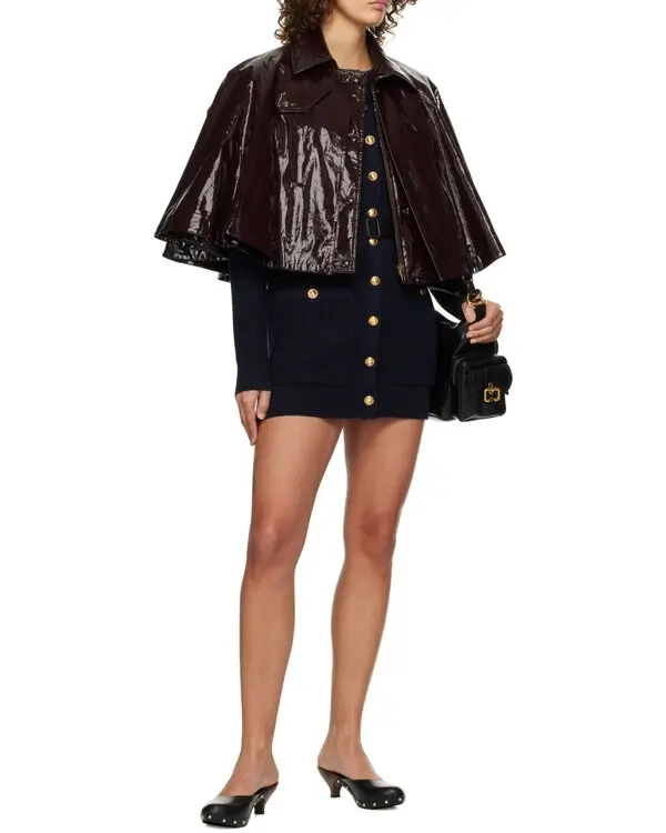 Chloé Long-sleeved Knitted Midi Dress With Gold Military Buttons