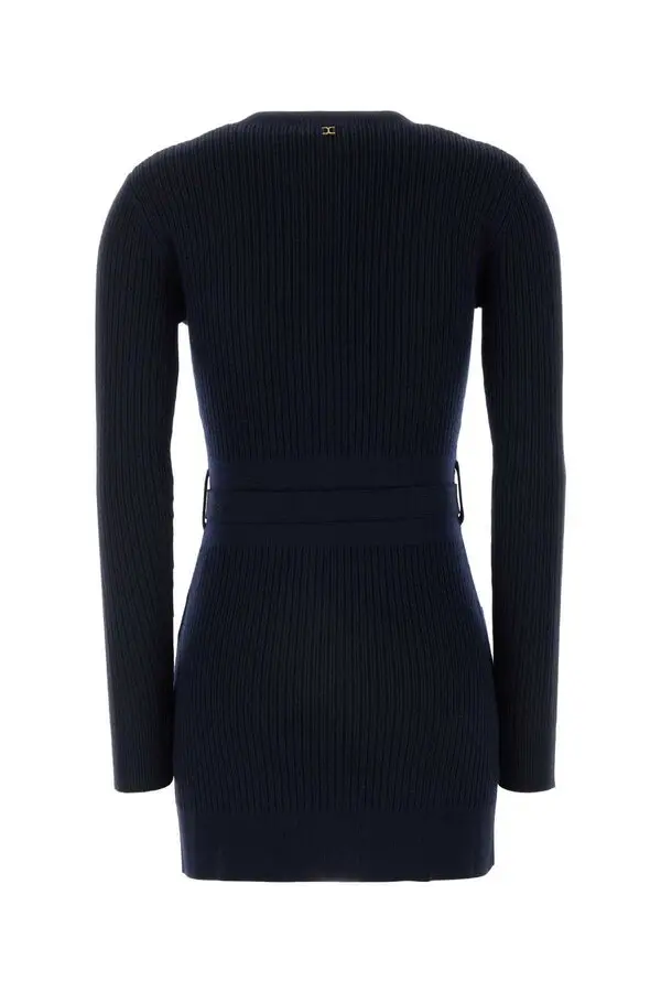 Chloé Long-sleeved Knitted Midi Dress With Gold Military Buttons
