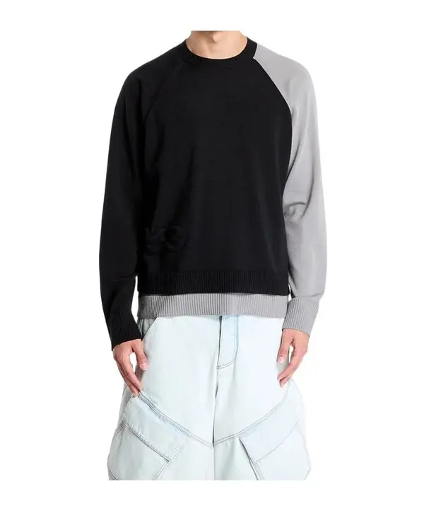 Y3 Logo Embossed Crewneck Knitted Jumper - Black