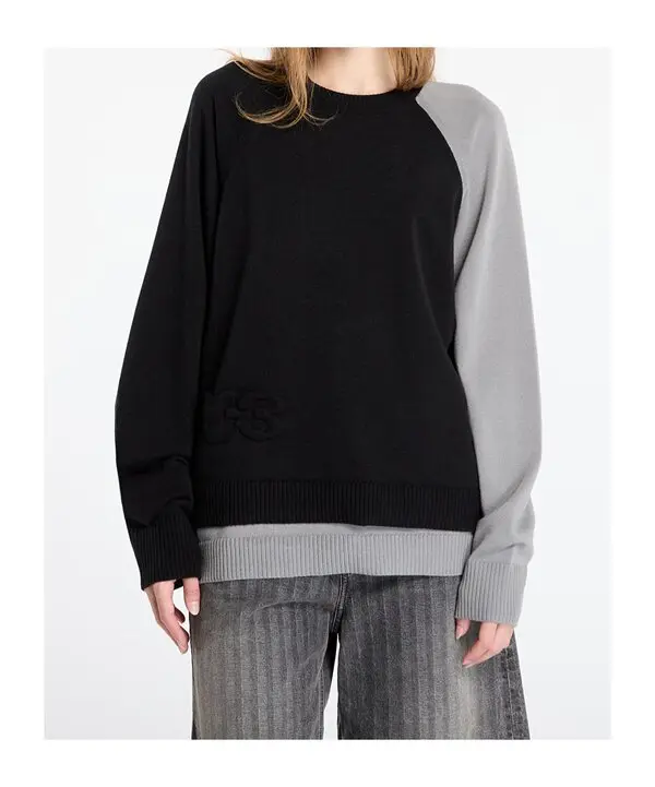 Y3 Logo Embossed Crewneck Knitted Jumper - Black