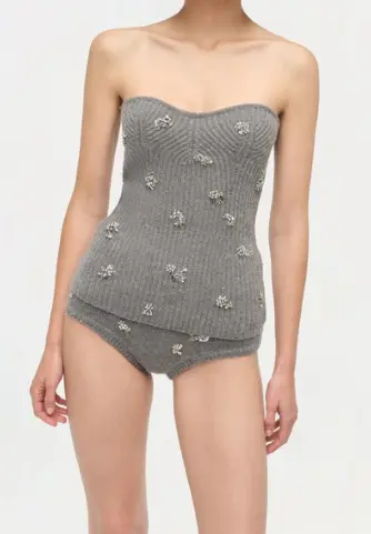 Simkhai Embellished Knit Shorts