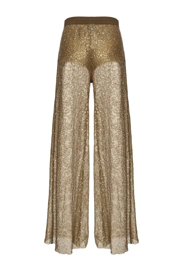 Pinko Sequined Mesh Wide Leg Pants