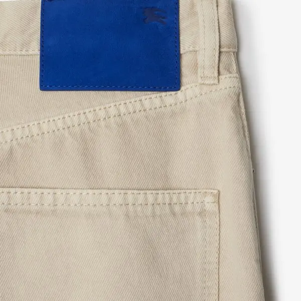 Burberry Logo Patch Straight-leg Jeans - Oatmeal