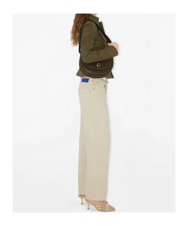 Burberry Logo Patch Straight-leg Jeans - Oatmeal