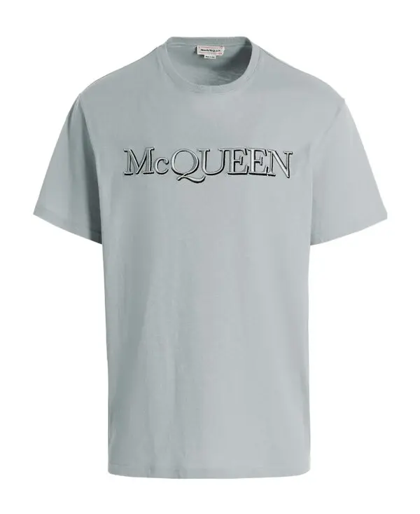 Alexander McQueen Logo Printed Crewneck T-shirt - Gray