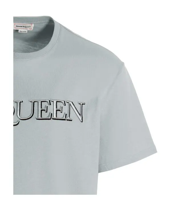 Alexander McQueen Logo Printed Crewneck T-shirt - Gray