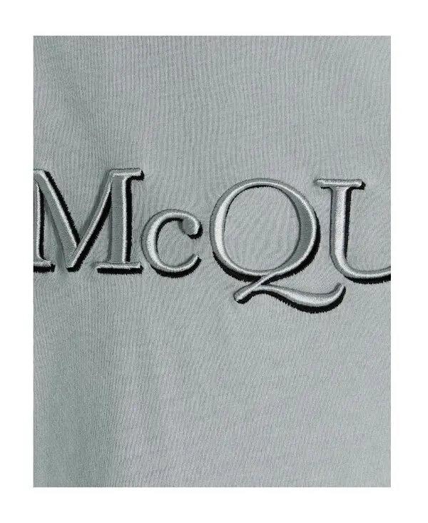 Alexander McQueen Logo Printed Crewneck T-shirt - Gray