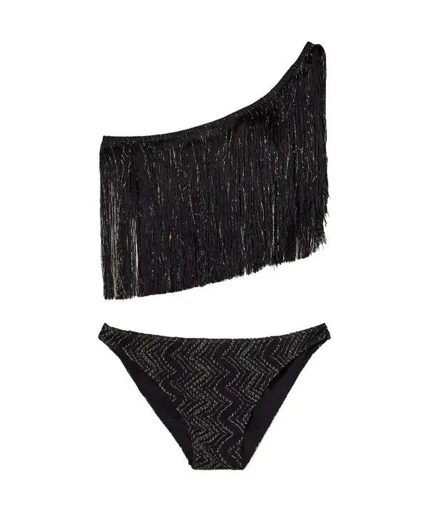 Missoni One-shoulder Fringe Bikini - Black